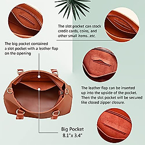 Top Handle Vegan Leather Satchel Bag For Women (Black) Retro Faux Casual Purse Classic Vintage Simple Shoulder Handbag