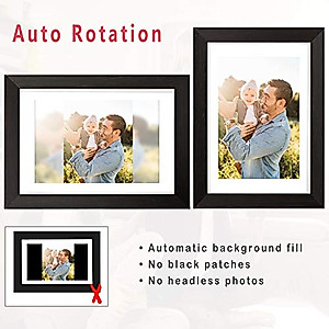 AEEZO WiFi Digital Picture Frame 10.1 Inch IPS Touch Screen HD Display, 8GB Storage, Auto-Rotate, Share Photos & Videos via AiMOR App, Wall Mountable Digital Photo Frame with Black Wood Frame