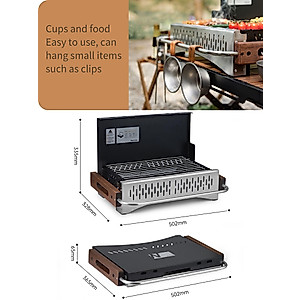 Naturehike Charcoal Grills Portable Charcoal Grill BBQ Grill Small Folding Tabletop Grill Mini Stainless Steel Outdoor Cooking Propane Grill Camping Beach Traveling Picnic Backyard (grey)