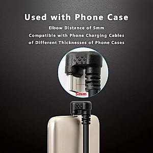 GELRHONR Micro USB Cable U Shape,180 Degree Angle USB 5 Pin Nylon Braided Fast Data Sync Charging Cord USB A to USB B Fast Charger Wire for Most Micro USB Devices - Black 4.9Ft/1.5M