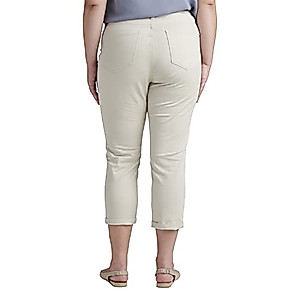 Jag Jeans womens Plus Size Cecilia Mid Rise Capri Pants, Stone, 14 Plus