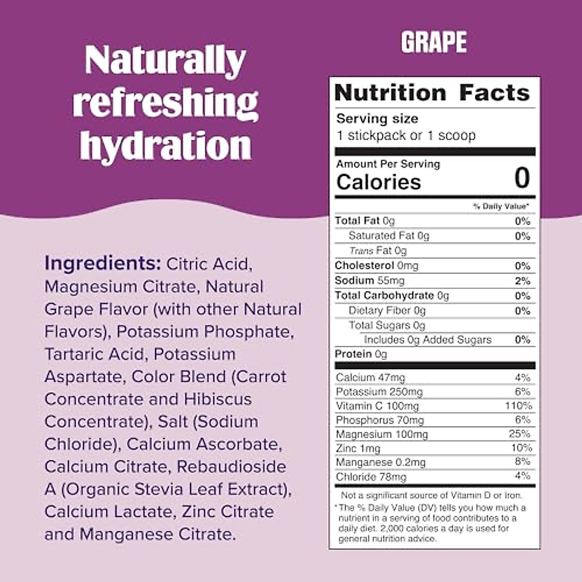Ultima Replenisher Daily Electrolyte Drink Mix – Grape, 30 Servings – Hydration Powder with 6 Key Electrolytes & Trace Minerals – Keto Friendly, Vegan, Non- GMO & Sugar-Free Electrolyte Powder