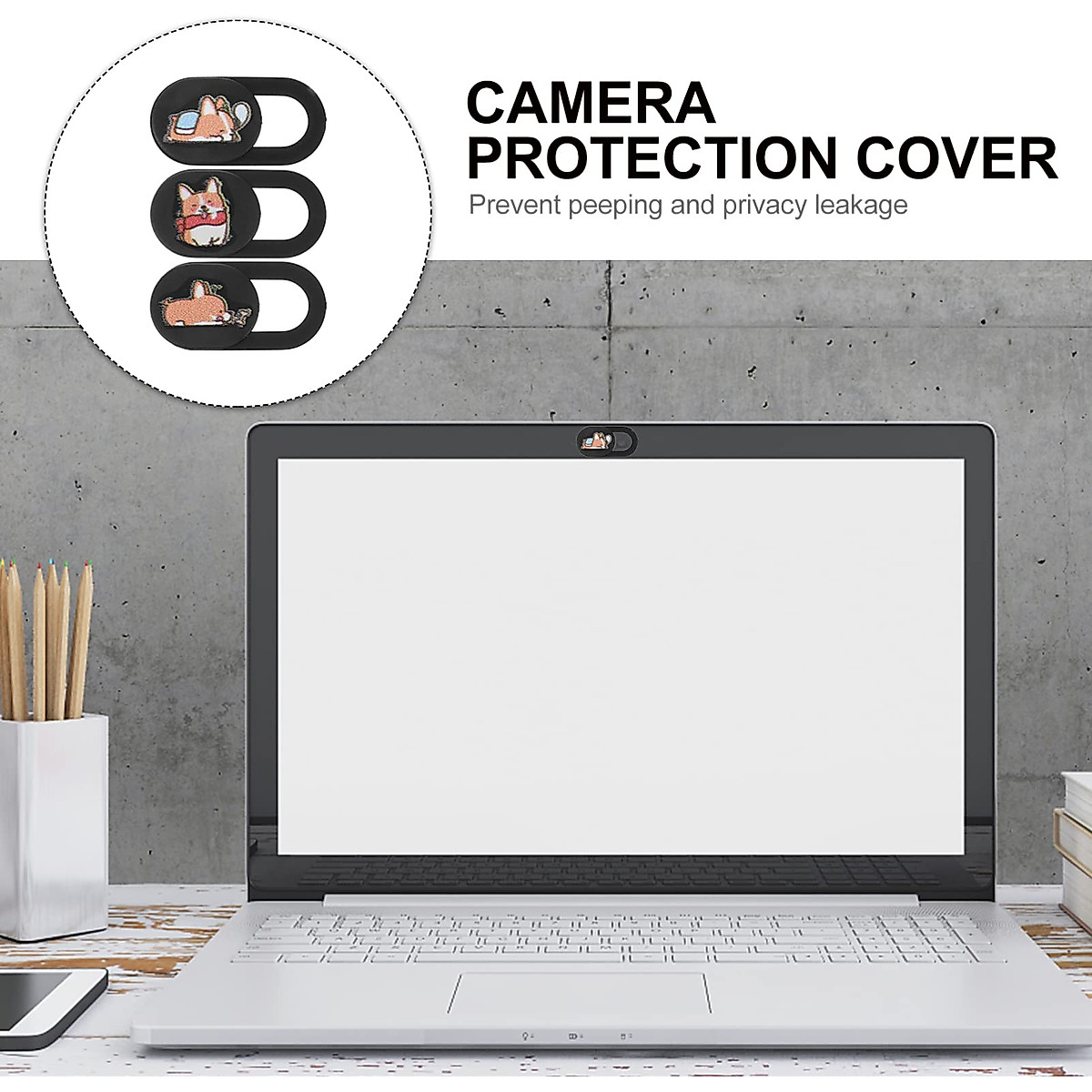 Gatuida 3pcs Camera Cover Privacy Sticker Privacy Security Camera Slider Cartoon Notebook Camera Shield Webcam Cover Web Cam Lens Cover Webcam Privacy Covers Protective Cover Abs Flat