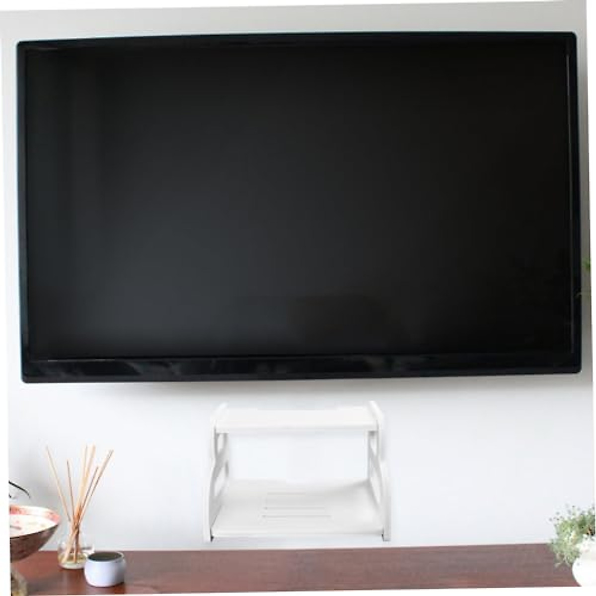 SOESFOUFU 1pc Router Rack Floating Wall Mounted Shelf Storage Shelves for Kitchen Storage Rack Monitor Wall Mounting Brackets Household Router Holder Home Storage Holder White Foam Board