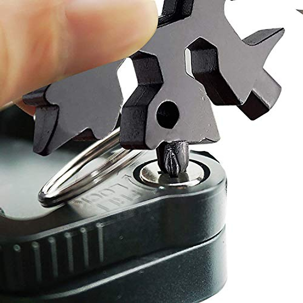18 in 1 Snowflake Multitool for Men, Small Stainless Steel All in One Screwdriver as Bottle Opener, Screwdriver, Wrench, Box Cutter, Mini Keychain Gadgets for Camping, Survival