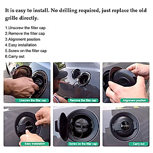 Fuel Gas Door Vapor Edition Replacement for Dodge Challenger 2008-2019 Fuel Filler Door Gas Cover Cap Replaces 68250120AA