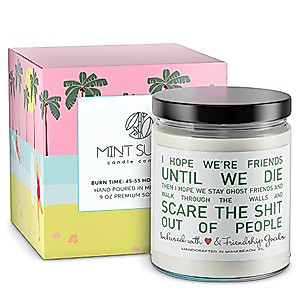 Friend Gifts, Unique Fun Hand-Poured 9oz Soy Candle with Key Lime Pie Scent, Made in USA, Friendship Gift Ideas, Funny Birthday Gifts for Women, and Cute Moving Away Gifts for Friends Female