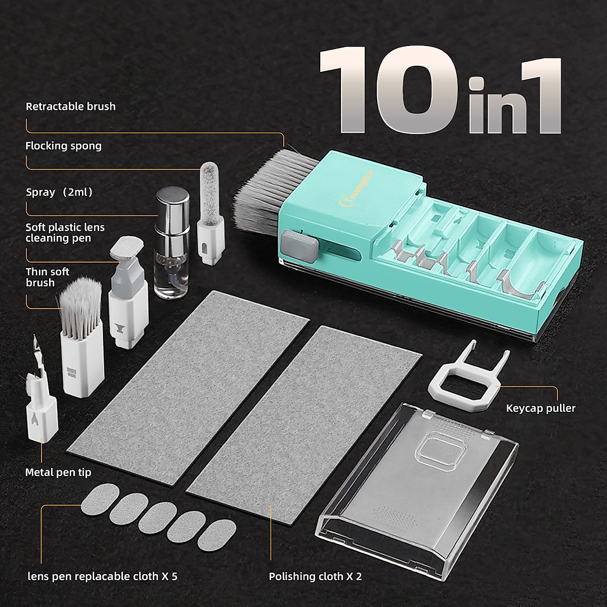 Laptop Screen Keyboard Cleaner Kit, Electronics Cleaning Tool, Brush Tool for Tablet, Computer, PC Monitor,TV Camera Lens New Compact with Patent