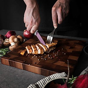 Navaris Knives and Peeler Set - 5 Stainless Steel Kitchen Knife & 1 Ceramic Blade Peeler - Pastel Colour Set with Bread Knife, Paring Knife and More