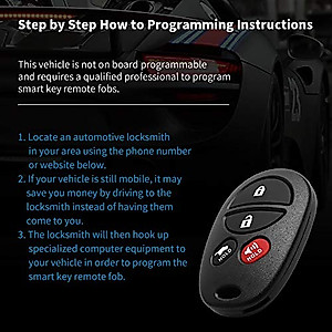 Car Key Fob Keyless Entry Remote Compatible with Toyota Avalon 2005-2008/ Solara 2004-2008/ Sequoia 2008 - 2017/ Highlander 2008-2013 Keyless Entry Remote Control Uncut Flip Replacement for GQ43VT20T