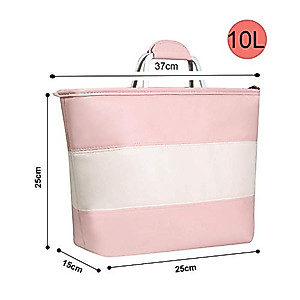 Lunch Bag, Wosweet Leakproof Insulated Lunch Box Cooler Bag for Women, Lunch Container Tote Bag with Zapper & Pocket, Pink
