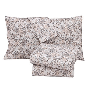 RUVANTI Flannel Sheets Queen Size - 100% Cotton Brushed Flannel Bed Sheet Sets - Deep Pockets 16 Inches - All Seasons Breathable & Super Soft - Warm & Cozy - 4 Pcs - Shallow