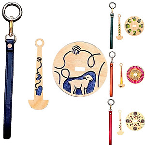 Wood Yarn Holder | Portable Wooden Yarn Holder with Wrist Strap | Knitting Crocheting Embroidery Accessories for Hats, Cardigans, Sweaters, Socks, Blankets, Handicrafts