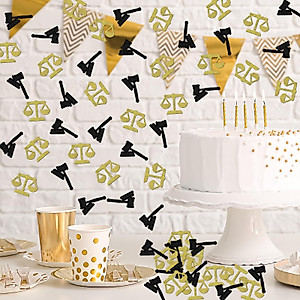 ShuanQ 120pcs Balance & Gavel Confetti - Congrats Law Grad Party Sign - Lawyer Grduation Party Table Decoration Scatters for DIY Crafts