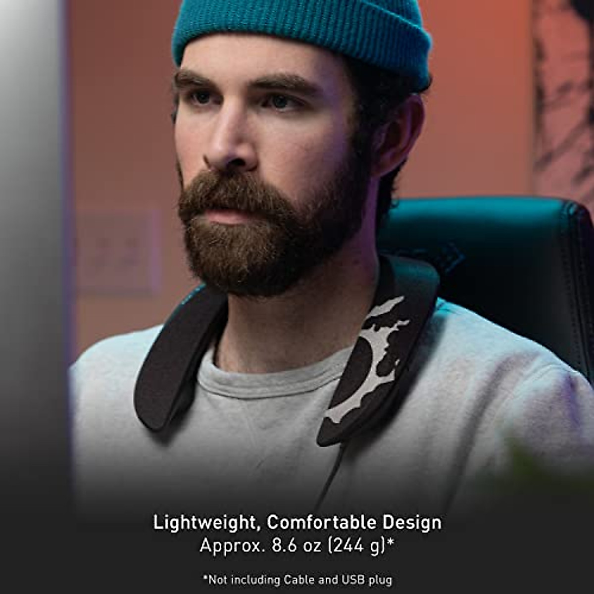 Panasonic SoundSlayer Final Fantasy XIV Online Edition Wearable Gaming Speaker, Lightweight Wired Neck Speaker with Built-in Microphone and Dimensional Sound - SC-GN01PPFF (Black)