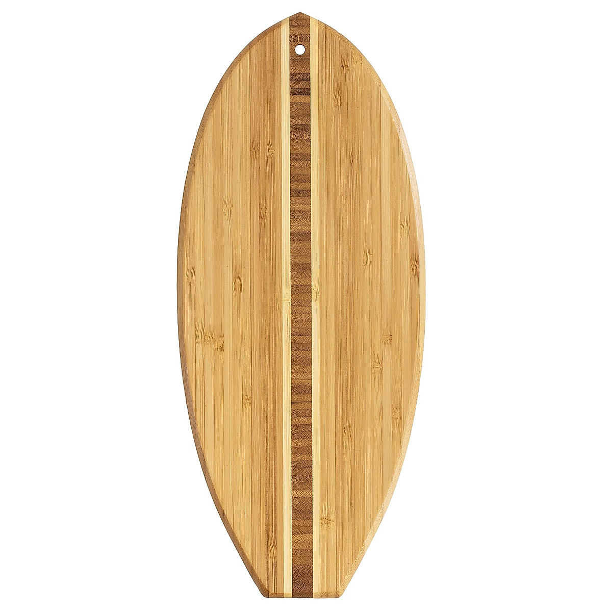 Totally Bamboo Lil' Surfer Surfboard Shaped Bamboo Serving and Cutting Board, 14-1/2" x 6", Brown