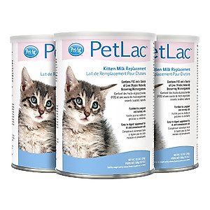 Pet-Ag PetLac Powder for Kittens - 10.5 oz, Pack of 3 - Kitten Milk Replacement Powder for Kittens Newborn to Six Weeks Old - Easy to Digest