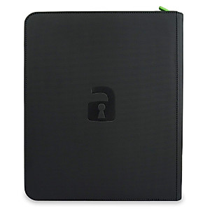 Vault X Premium Exo-Tec Zip Binder 12 Pocket, 20 Double-Sided Pages for 480 Side-Loading Slots for Board, Collectible or Trading Card Game Protective Folder Album (Black)