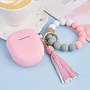 Case for Bose QuietComfort Earbuds II 2022,Filoto Silicone Protective Skin Cover Bose QuietComfort Earbuds 2 Accessories with Bracelet Keychain,Cute Protective Case with Charging Case for Woman(Pink)