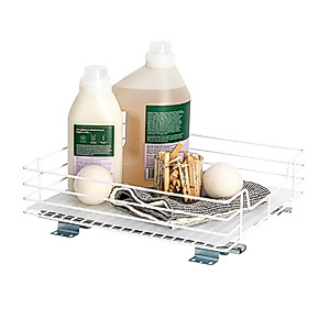 Household Essentials 1516-1 Glidez Undersink Sliding Organizer | Pull Out Cabinet Shelf | White | 15-Inch