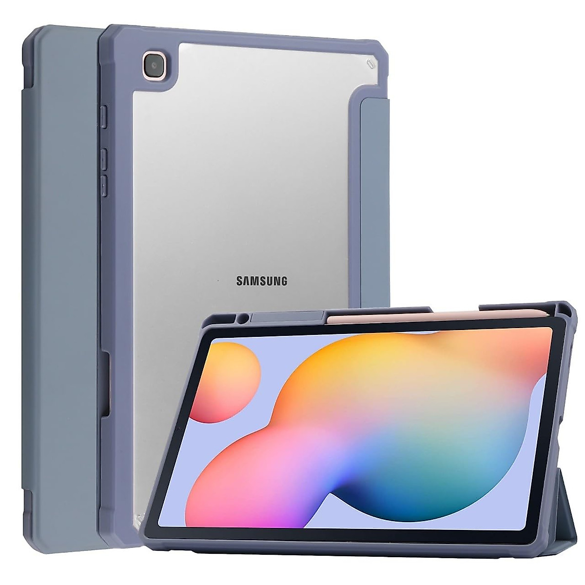 Compatible with Samsung Galaxy Tab S7/S8 11“ S6 Lite 10.4”2020/2022 Tablet Case Leather Tri-fold Ultra Thin Protective Cover (Color : Black, Size : for Tab A8 10.5)