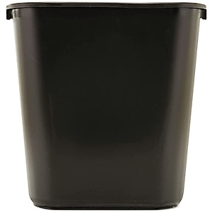 Rubbermaid Commercial 295600BK Deskside Plastic Wastebasket, Rectangular, 7 gal, Black (2)