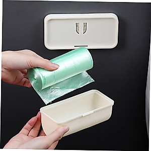 CORHAD Plastic Container 3 pcs Plastic Dispenser Cases Adhesive Mount Mounted Garbage Wall Container Bag Holder Bags Containers Storage Trash Plastic Containers