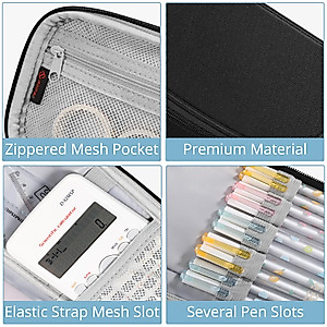 FINPAC Pencil Case, Large Capacity Pencil Box, Pen Pouch Stationery Storage Organizer for Women Men Senior, Pen Bag Office Supply, Don't touch