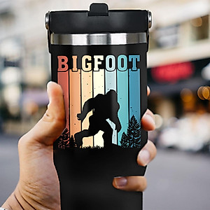 ysnifeiw 30oz Bigfoot Tumbler with Top Handle and Flip Straw Bigfoot/Sasquatch Gifts Cup for Dad Father's Day Birthday Christmas Gifts for Men