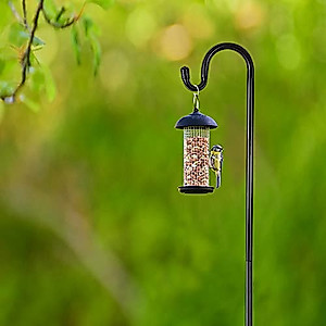 JIER Outdoor Shepherds Hook with 5 Prongs Base,65 Inch Sturdy Hummingbird Feeder Stand, Adjustable Heavy Duty Garden Hanger Hook for Hanging Flower Basket, Solar Light, and Wedding Decor
