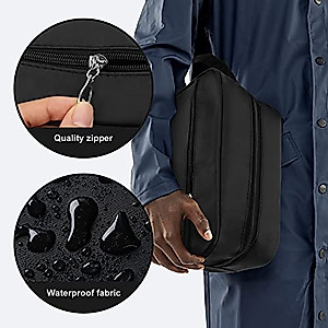 YEEPSYS Toiletry Bag for Men, Water Resistant Mens Shaving Bag for Travelling, Travel Dopp Kit for Toiletries Accessories (Black)