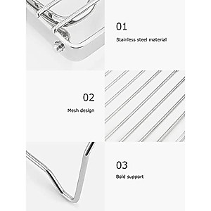 Outdoor Camping Portable Folding Burner Stove Stand Bracket, Folding Campfire Grill, Stainless Steel Cooking Grate with Adjustable Legs, BBQ Grill Holder for Camping Hiking Backpacking Striped