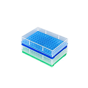 LUERFLEX 96 Wells PCR Tube Rack for 0.2ml 0.1ml Strips Tubes, The Lid is for Non-Skirted PCR Plate Pack of 2