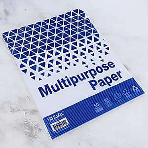 BAZIC 50 Sheets 8.5" x 11" White Multipurpose Paper, 20 LB (75 gsm), Copy Paper Fax Laser & General Printing, Create Report Document Presentation Flyer Arts Crafts, School Office (50/Pack), 2-Pack