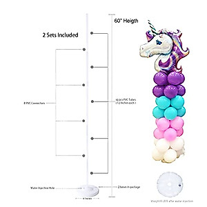 LANGXUN 2 Sets DIY Balloon Column Stand Kits For Birthday Decorations, Wedding Decorations, Party Decorations, Christmas Balloon Decorations