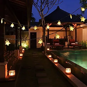 Twinkle Star 100 LED Star String Lights, 33FT Plug in Fairy String Lights Waterproof, Extendable for Indoor, Outdoor, Wedding Party, Christmas Tree, New Year, Ramadan, Garden Decoration, Warm White