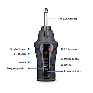 MAMKOES ST-5 Sax Microphone Wireless Instrument UHF Mic Receiver & Transmitter System for Saxophone French Horn Trumpet Trumbone