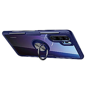 Phone Case for Huawei P30 Pro with Tempered Glass Screen Protector Clear Cover and Magnetic Stand Ring Holder Slim Hard Cell Accessories Full Body Boys Women Hawaii P30Pro P 30 Pro30 Cases Men Blue