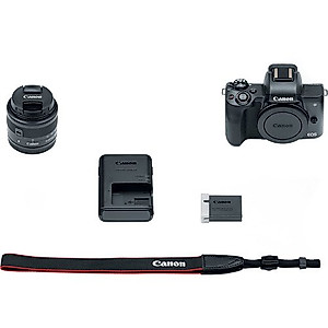 Canon EOS M50 15-45mm f/3.5-6.3 is STM Mirrorless Digital Camera + Sunshine Advanced Bundle