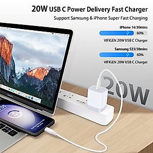 Samsung Fast Charging Block for Samsung Galaxy A15 5G A14 5G/A54/A25/A24/A34/A23/A03s/A13/A53/S23/S22/S21 FE/S20/Z Fold 5/Z Flip 5,USB Type C Power Brick for iPhone 15 Pro Max/14/13/12/11,Pixel 8