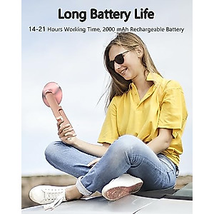 2Pack Portable Handheld Fan Small Desk Fan, 14-21 Working Hours Mini Pocket Fan Battery Operated USB Rechargeable Folding Fan, Quiet Personal Fan with Power Bank Function for Indoor Outdoor Travel
