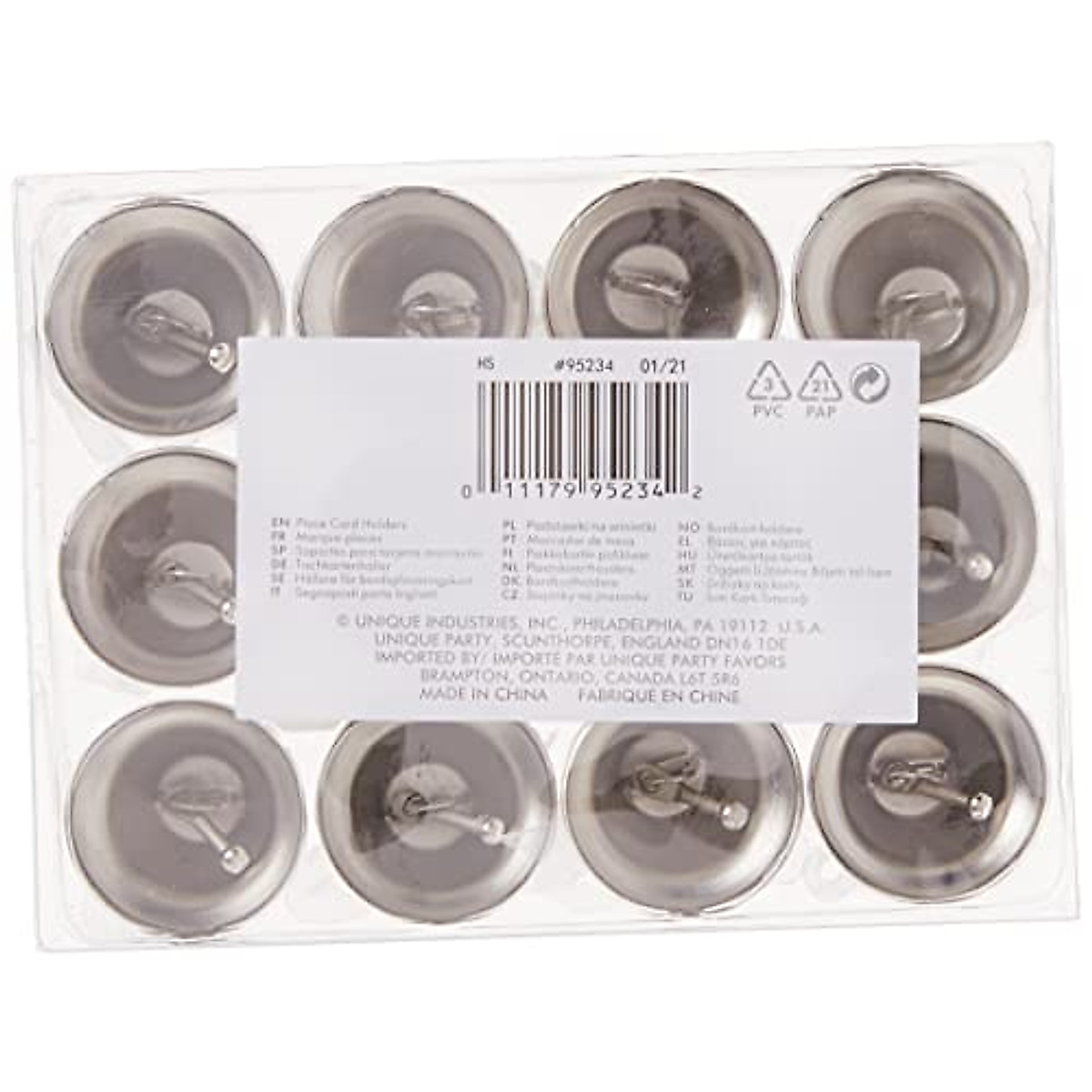 Elegant Silverbell Place Card Holders - (12 Ct) - Premium Silver Finish for Weddings, Receptions & Events