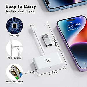 Wireless CarPlay - Wired CarPlay Convert Cars Wireless CarPlay，Wireless CarPlay Adapter，Apple CarPlay Wireless Adapter，Wireless Fast and Easy Use Fit for Cars from 2015 & iPhone iOS 10+(White)