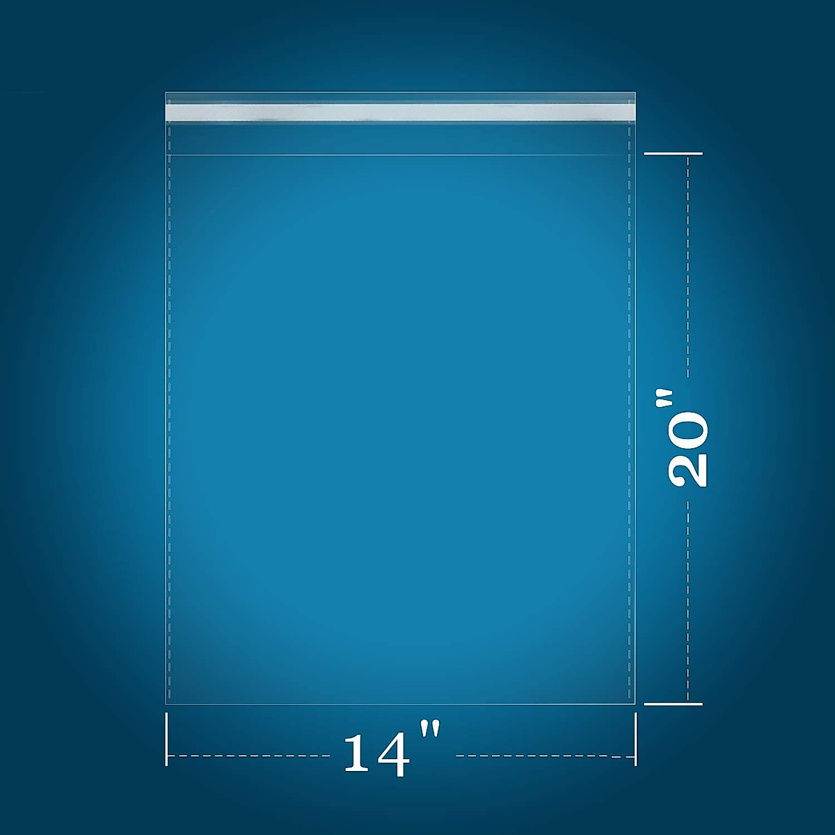 iMailer 100 Count - 14" x 20" Self Seal Clear Cello Cellophane Resealable Plastic Poly Bags for Clothing, T-Shirts, Pants