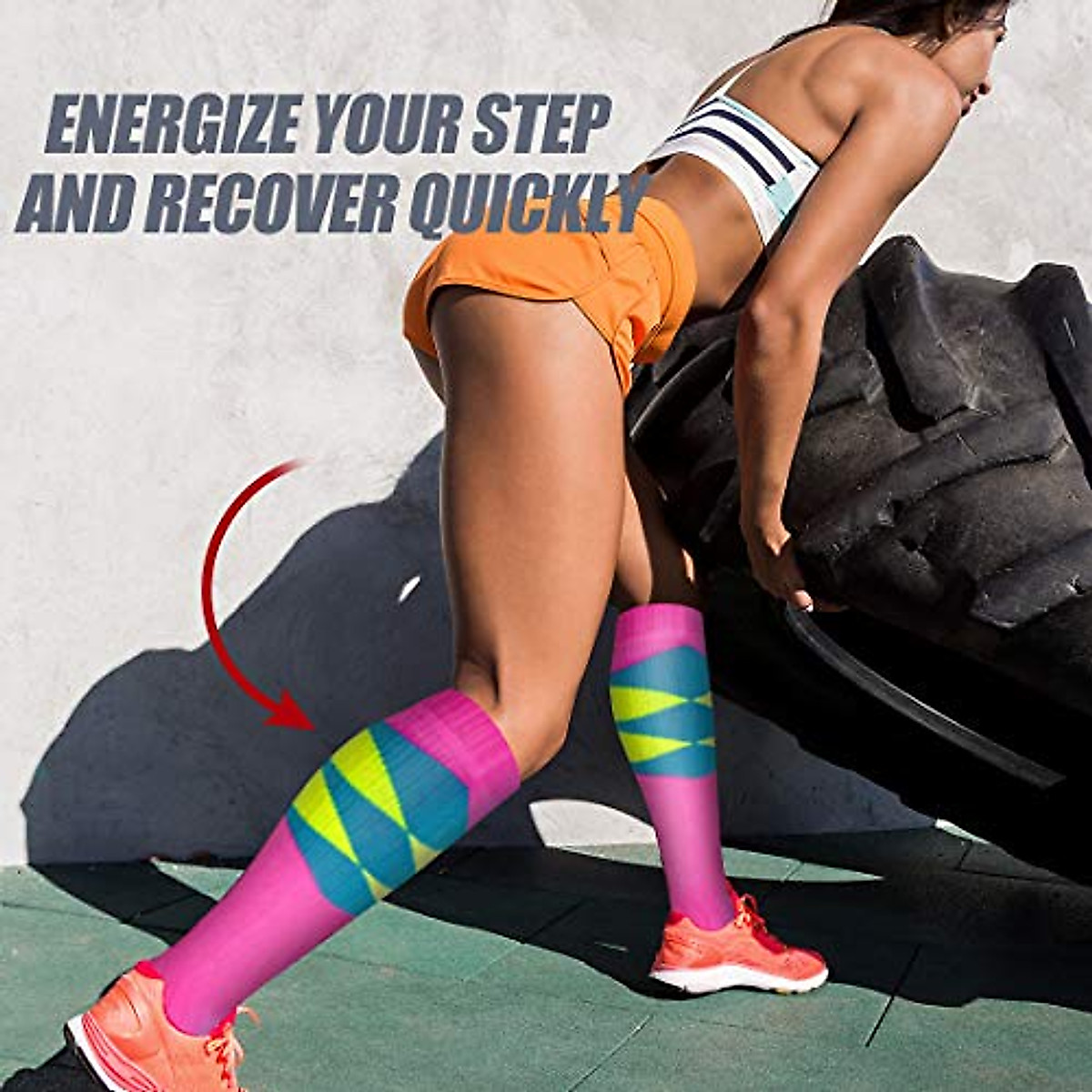 Bluemaple Copper Compression Socks For Women & Men Circulation (8 Pairs) - Best for Running,Hiking,Travel,Pregnancy