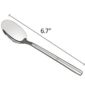 Saedy Stainless Steel Dessert Spoons, 6.7 Inches, 12 Piece Small Spoons for Dessert