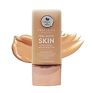 Profusion Cosmetics Lightweight Liquid Foundation for a Flawless and Elegant Radiance, Breathable Makeup for Improves Uneven Skin Tone, Cruelty-Free - Medium 1