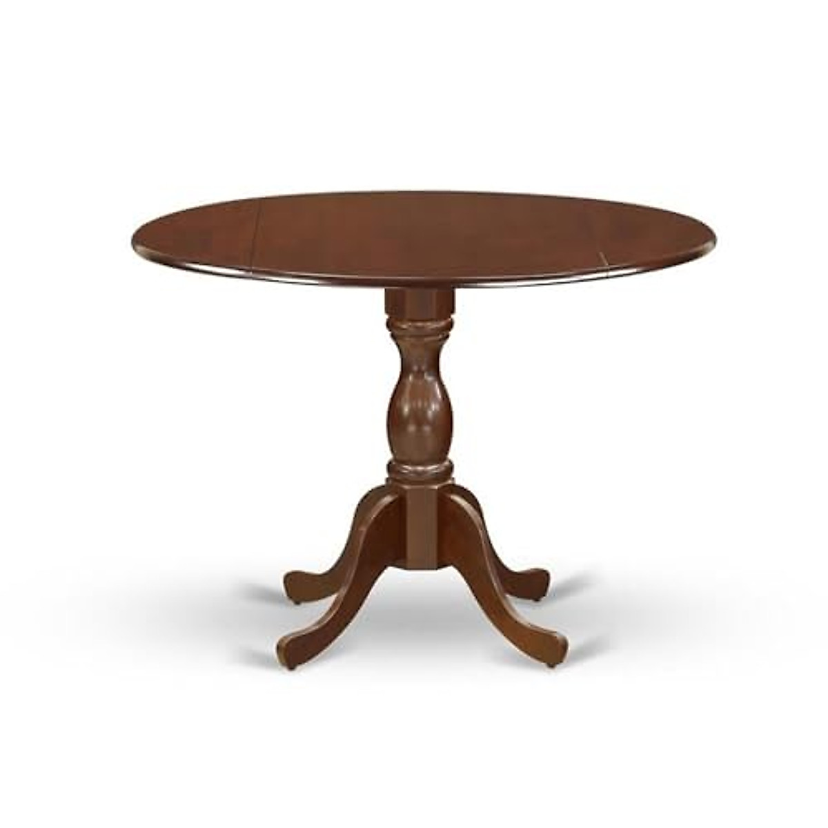 East West Furniture DMDL3-MAH-W 3 Piece Dining Set Contains a Round Dining Table with Dropleaf and 2 Kitchen Chairs, 42x42 Inch, Mahogany