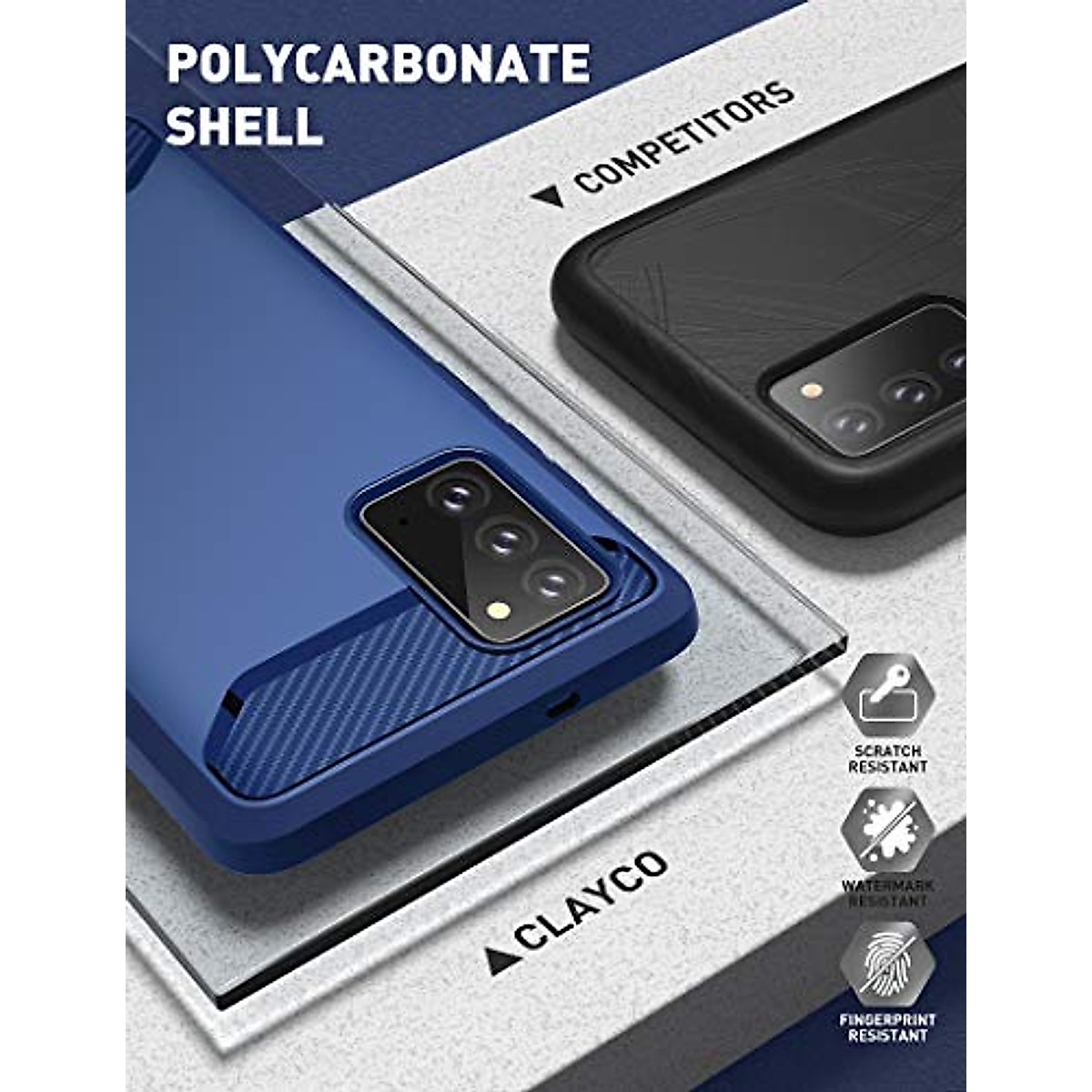 Clayco Xenon Series Designed for Samsung Galaxy Note 20 Case, [Built-in Screen Protector] Full-Body Rugged Cover Compatible with Fingerprint ID, 6.7 inch 2020 Release (Blue)