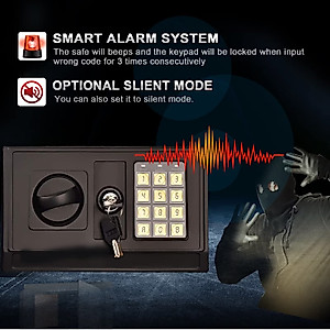 Large Rifle Safe, Long Gun Safe for Rifle Shotgun for Home, Quick Access 5-6 Gun Storage Cabinet with a Handgun Lock Box and a Removable Shelf, Silent Mode (Keyboard PIN Code)